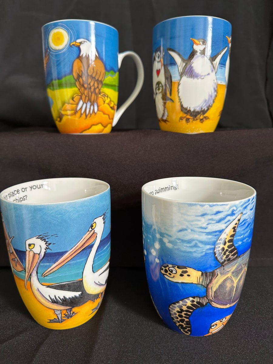 - SEA SHORE - Designer Mugs set of 4 – Line 17 - Your Gourmet & Gift ...